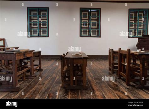Classroom Details Of The Former Kaichi School Matsumoto Nagano Japan Represents A Classic