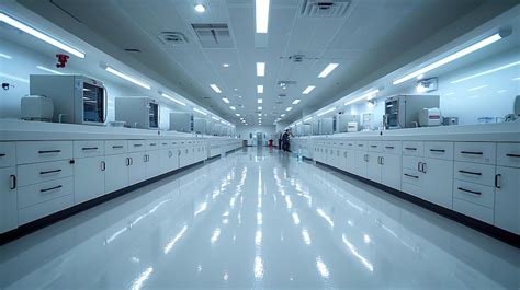 Clean And Modern Laboratory Corridor Premium Ai Generated Image