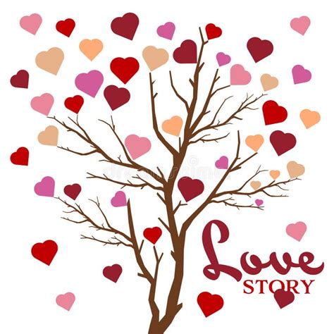Tree Of Love A Tree With Heart Shaped Leaves Stock Vector Illustration Of Wedding Love