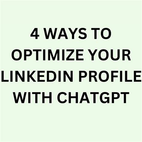 How To Optimize Your Linkedin Profile With Chatgpt Anuradha Kumari Posted On The Topic Linkedin