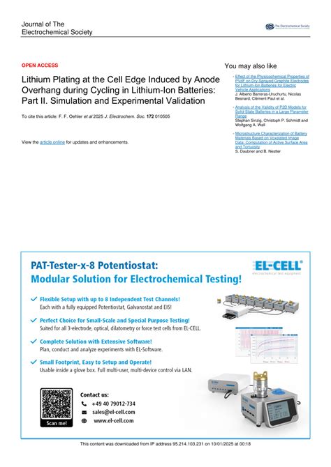 Pdf Lithium Plating At The Cell Edge Induced By Anode Overhang During