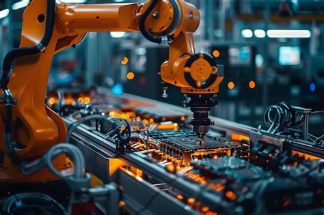Precision Electronics Assembly Robotic Arm In Hightech Manufacturing