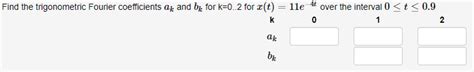 Solved Find The Trigonometric Fourier Coefficients Ak And Bk