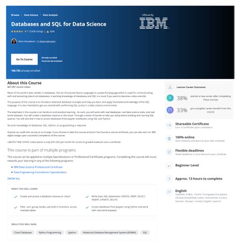Coursera | Databases and SQL for Data Science (IBM) | Quiz Answers - Programmer Sought