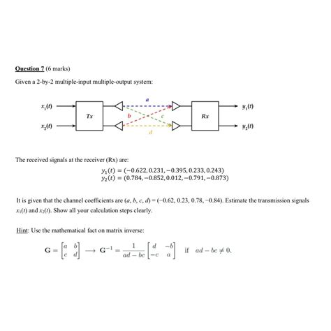 Solved Question 7 6 ﻿marksgiven A 2 By 2 ﻿multiple Input