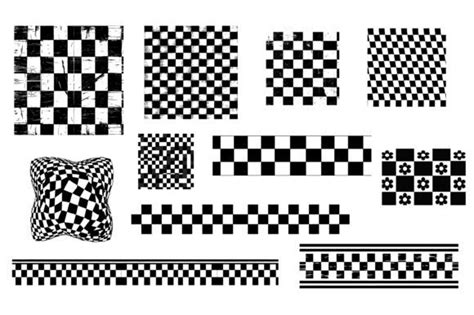Mixed Checkerboard Pattern Bundle Graphic By Silhouette Station · Creative Fabrica