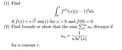 solved 1 find f 7 7 x 1 ºd if f x e sin i for