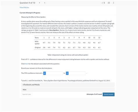 Solved Measuring The Effect Of Story Spoilers A Story Chegg Com