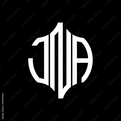 Jna Letter Logo Jna Best Black Background Vector Image Jna Monogram Logo Design For