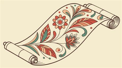 Elegant Decorative Scroll With Ornate Patterns Art History Element Illustration Vector Design