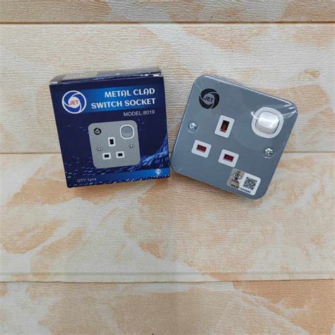 Single Double Socket JET 13A Metal Clad Switch Socket Outlet JET 8019 Single Solid Heavy Duty