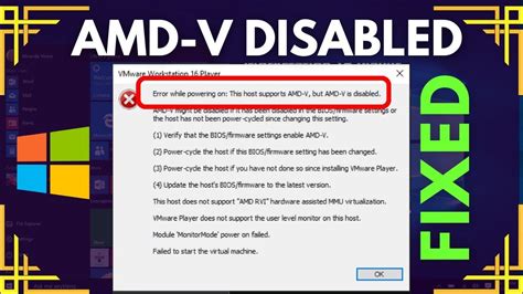 This Host Supports AMD V But AMD V Is Disabled SOLVED 2022 YouTube