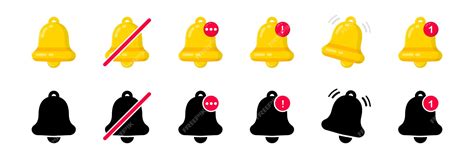 Premium Vector Notification Bell Icon Set Notice Message Alarm Symbol Incoming Inbox Message