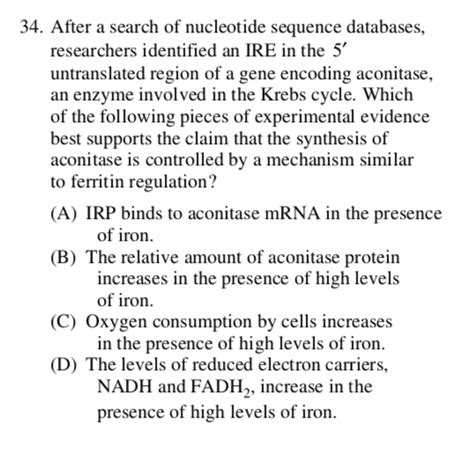 solved 34 after a search of nucleotide sequence databases