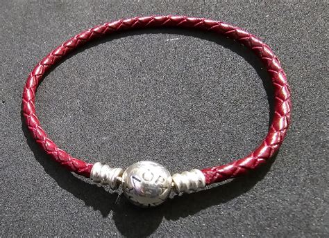 Pandora Ruby Red Braided Leather Bracelets Etsy