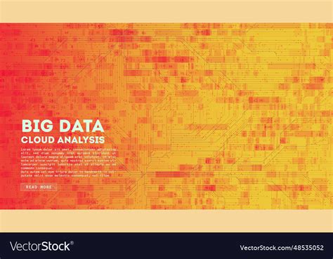Big Data Cloud Computing Blockchain Visualiztion Vector Image