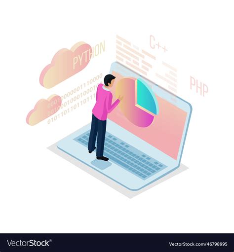 Programming Isometric Concept Royalty Free Vector Image
