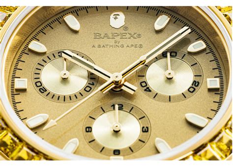 Bape Type 4 Bapex Crystal Stone Gold Watch Gold Fw23 Us