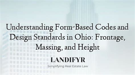Understanding Form Based Codes And Design Standards In Ohio Frontage