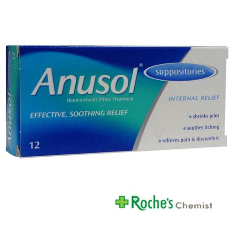 Anusol Suppositories Piles Haemorrhoids Soothing Relief Shrinks Itching