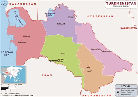 Turkmenistan Regions And Capitals List And Map List Of Regions And