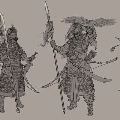 学生作品3——蒙古武士 Cui Shiying Mongolian Samurai Mongol Concept Art
