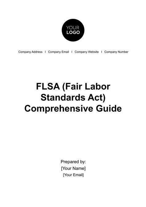 Flsa Fair Labor Standards Act Comprehensive Guide Hr Template Edit Online And Download Example