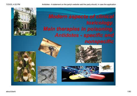Solution Antidotes Understanding Poisoning Causes Effects And