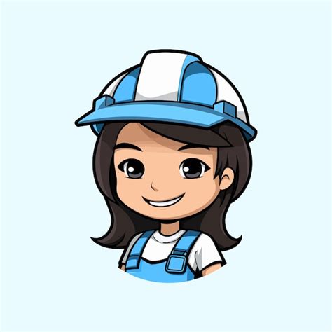 Mascota Minimalista De Un Ingeniero De Vector Plano 2d Vector Premium