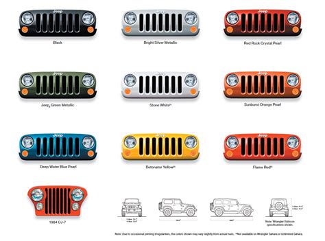 2007 Jeep Wrangler Color Codes Chart