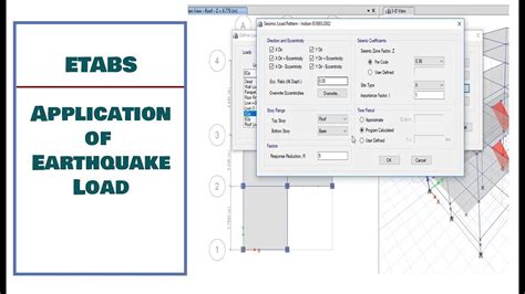 Etabs Tutorial For Beginners [chapter 10] Application Of Earthquake Load Youtube
