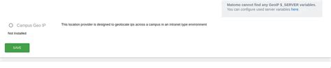 how to enable campus geo ip after install the plugin in matomo
