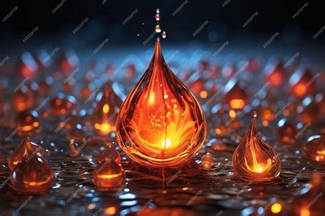 Premium Photo Radiant Fire Droplet Array