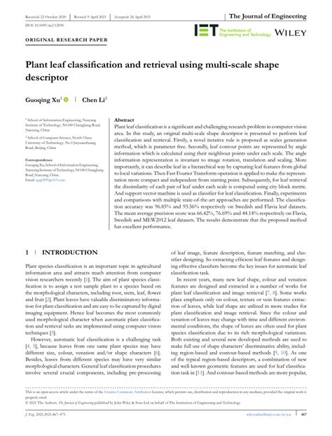 Pdf Plant Leaf Classification And Retrieval Using Multi‐scale Shape Descriptor