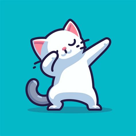 Premium Vector Cat Dabbing Pose Cartoon Illustration Flat Background
