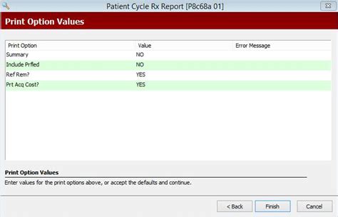 Patient Cycle Rx Report