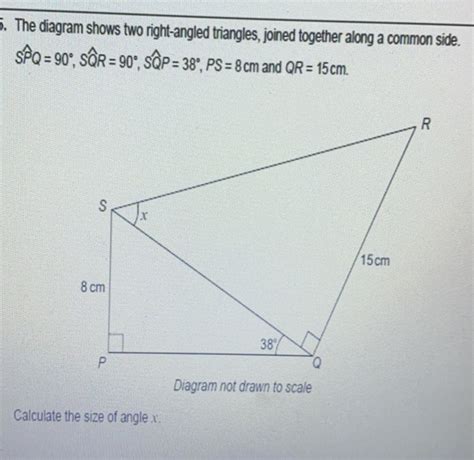 Solved The Diagram Shows Two Right Angled Triangles Joined Together Along A Common Side Sppq