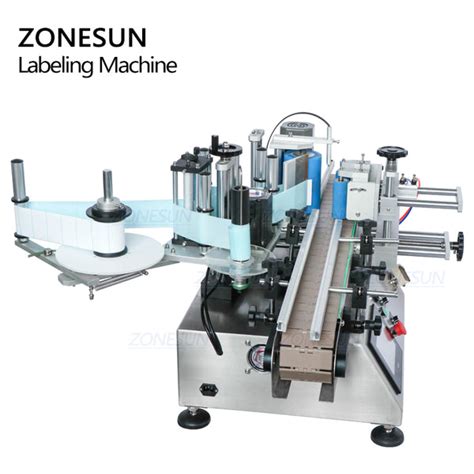 zonesun double side round bottle positioning and labeling machine for
