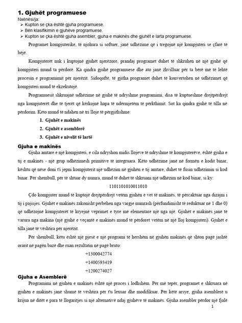 Gjuhët Programuese Pdf