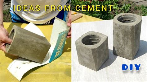 Diy Цветочный горшок из цемента своими руками Вазоны из цемента Кашпо Поделки Идеи из цемента