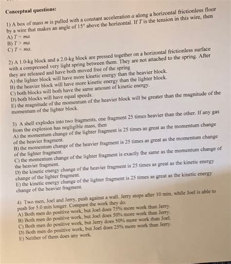 Solved Conceptual Questions 1 A Box Of Mass M Is Pulled