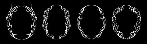 네오 트라이벌 유크 프레임 세트 네오트라이벌 고 스타일 모양 미래주의적 추상적 인 경계 사이버 시길리즘 무료 벡터