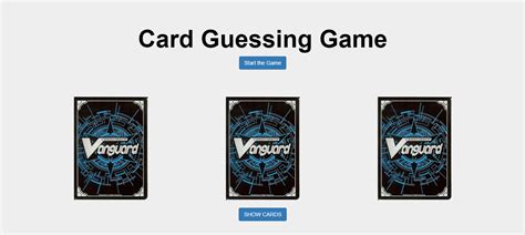 Card Guessing Game In Javascript With Source Code Sourcecodester