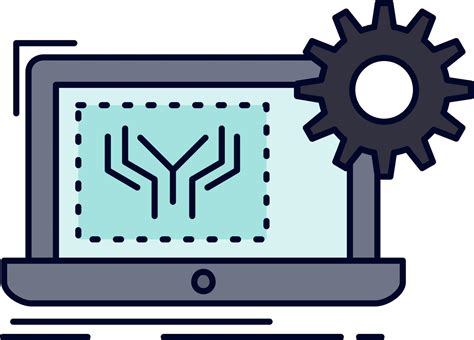 Blueprint Circuit Electronics Engineering Hardware Flat Color Icon