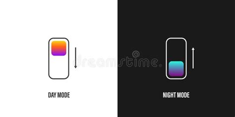 Dark Mode Switch Icon App Interface Design Concept Day And Night Mode Gadget Application Stock