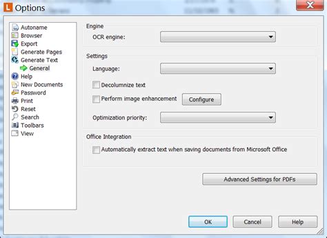 OCR Settings Not Appearing In Options Laserfiche Answers