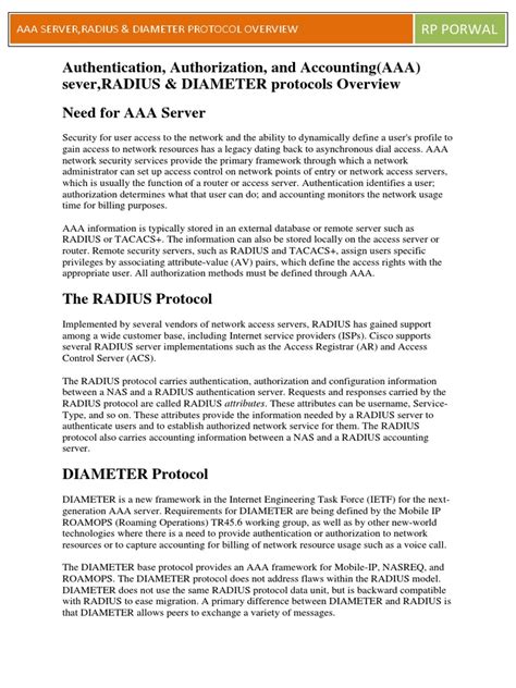 Pdf Aaa Serives And Radius Diameter Protocol Overview Dokumen Tips