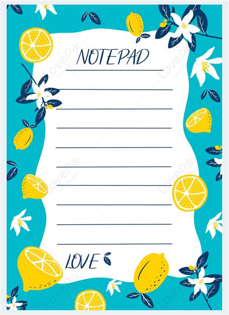 Lemon Note Color Cartoon Template Template Imagepicture Free Download