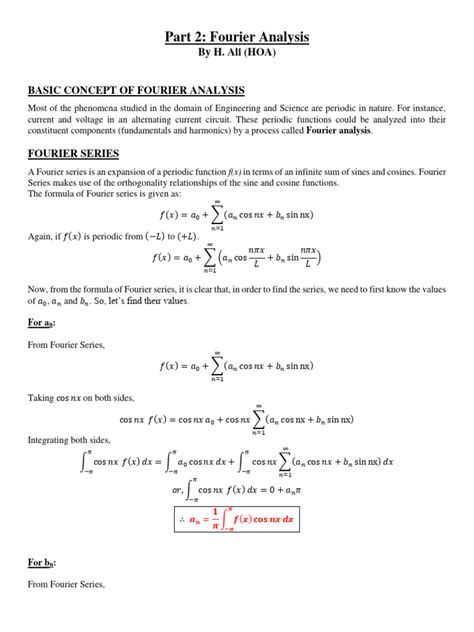 Fourier Analysis By Hoa Pdf Fourier Transform Fourier Analysis
