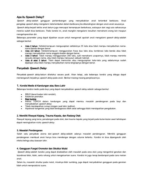 Apa Itu Speech Delay File Pdf